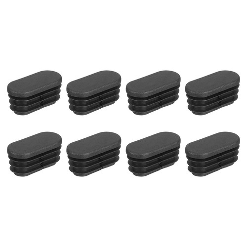8Pcs Oval Plastic Plug, 1.34" x 0.63" Black Plastic Cap Pipe Tube ...