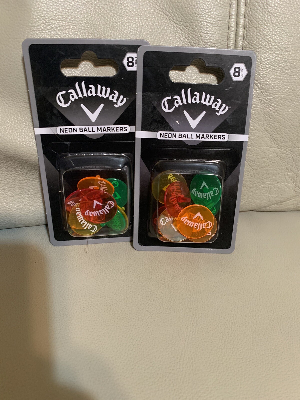 Lot Of 2 Callaway Neon Golf Ball Markers 8 Pack Multicolor PGA Golfing ...