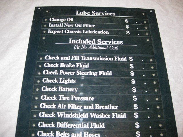 GENUINE VINTAGE VALVOLINE OIL MOPAR DEALERSHIP SERVICE DISPLAY PRICING ...