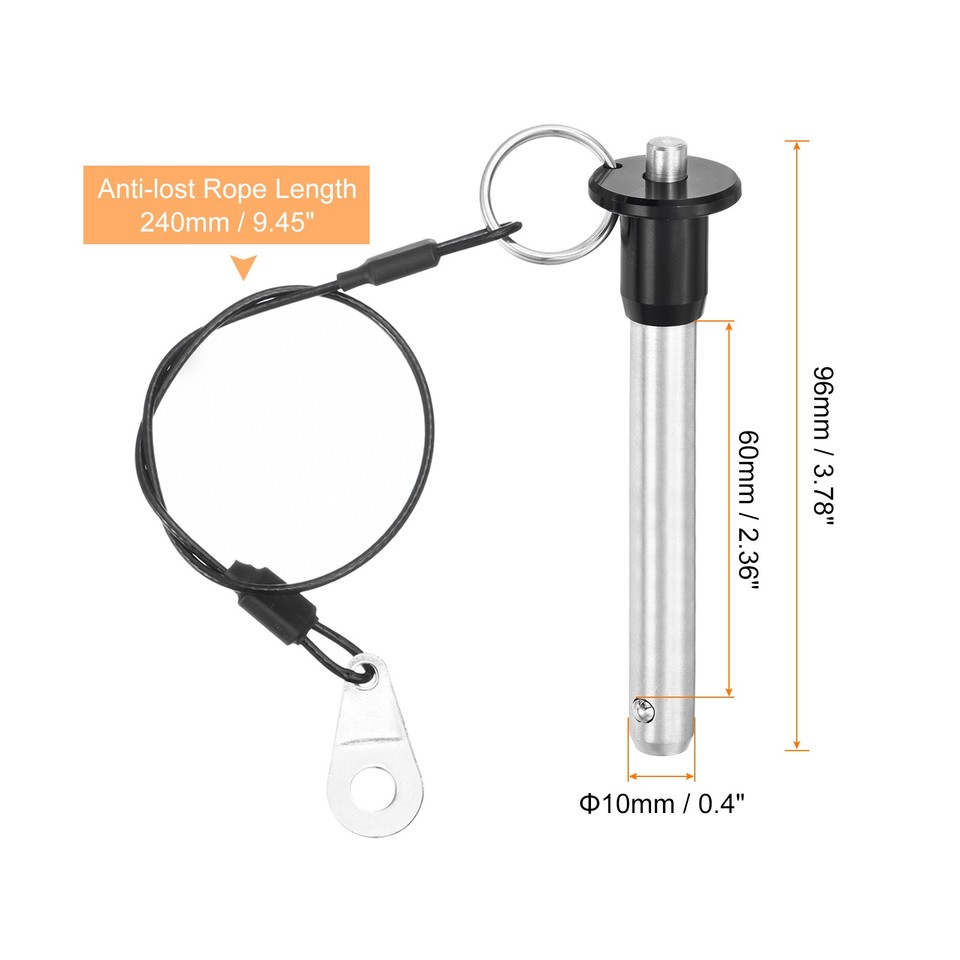 Quick Release Pin, 3/8"x2-3/8" 304 Stainless Steel Ball Locking Pin | eBay