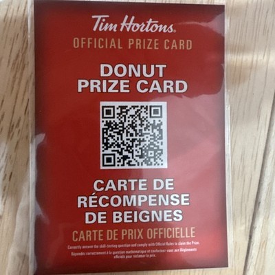 2025/26 Tim Hortons Official Prize Card FREE DONUT PRIZE CARD - USED ...