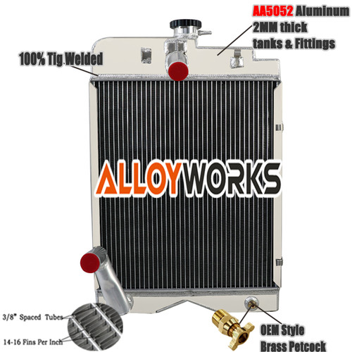 3 Row Tractor Radiator Fit Massey Ferguson TEA20 TE20 TO20 TO30 TO35 ...