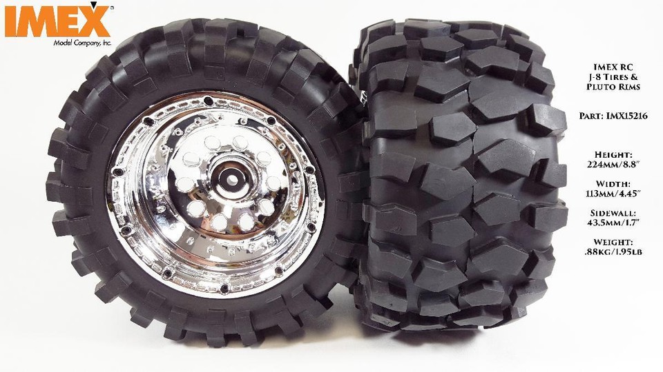 IMEX RC J-8 Tires with Pluto Beadlock Rims (1 pair) | eBay