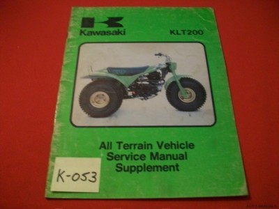 VINTAGE KAWASAKI KLT 200 A2 ATV 3 WHEEL FACTORY SUPP MANUAL #99963-0037 ...