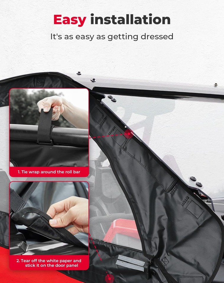 Soft Upper Door Cab Enclosure Set for Polaris RZR PRO XP/ Turbo R 4 ...