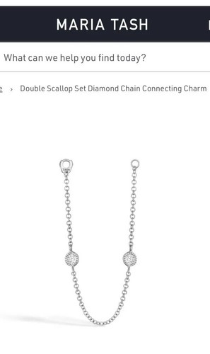 Maria Tash Double Scallop Set Diamond Chain Connecting Charm Earring ...