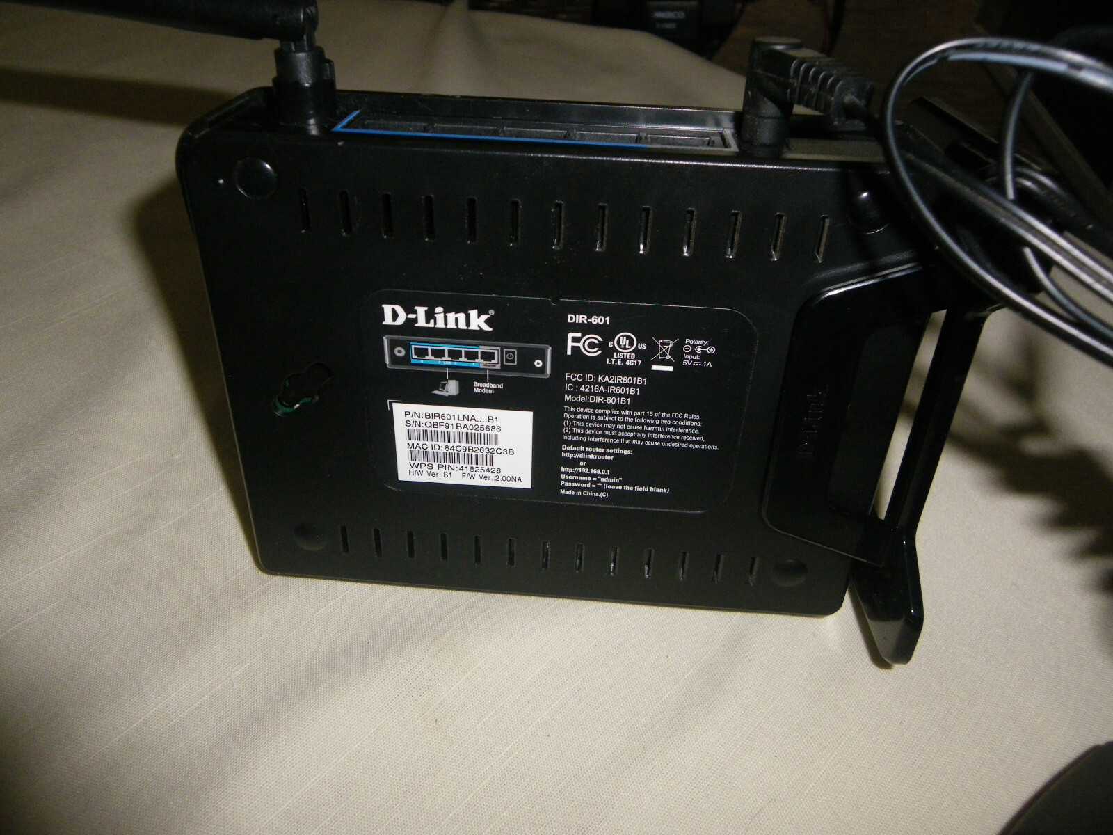 D-Link DIR-601 Wireless N Wi Fi 4 Port Home Router w/Stand, Power ...