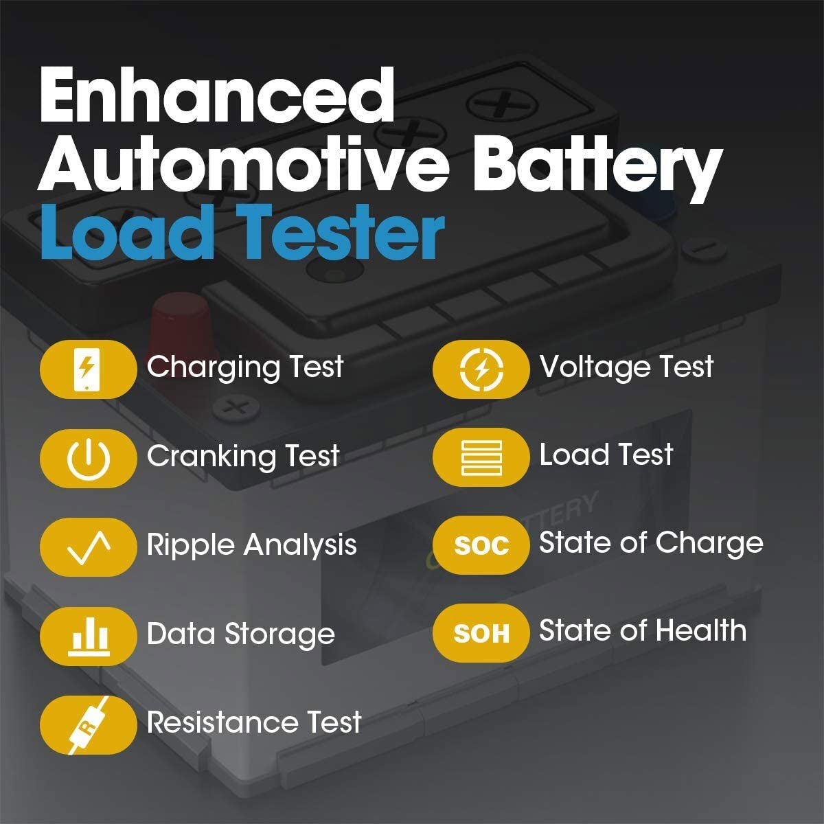2023 BT100 12V Car Battery Tester Charging Cranking Test Analyzer 100 ...