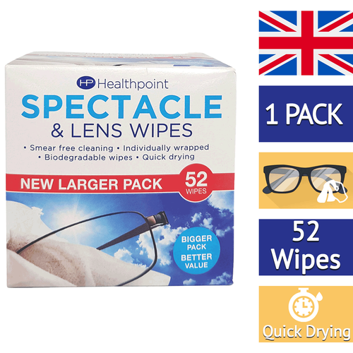 Healthpoint Spectacle Lens cleaning Wipes Glasses Sunglasses Smear Free ...