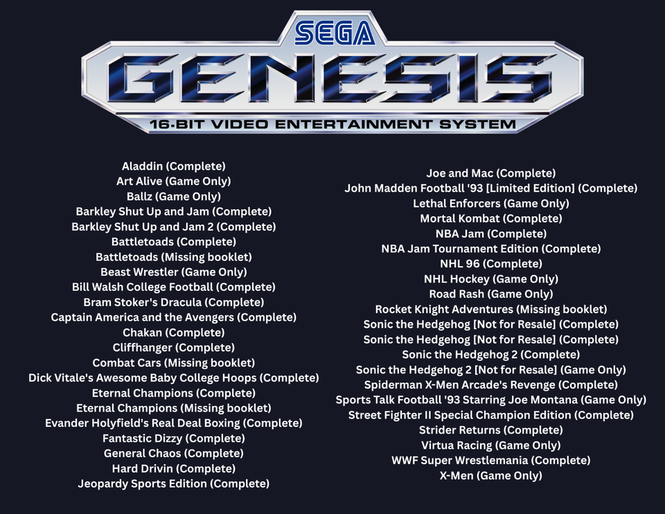 SEGA Genesis Video Game lot games mostly complete with some rares ...