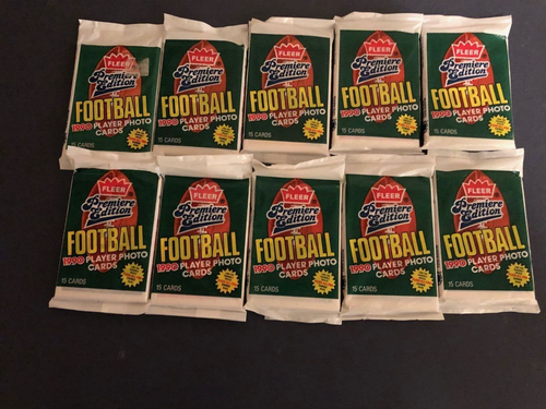 1990 Fleer Football Cards, Lot of 10 Sealed Wax PACK, 150 Cards | eBay