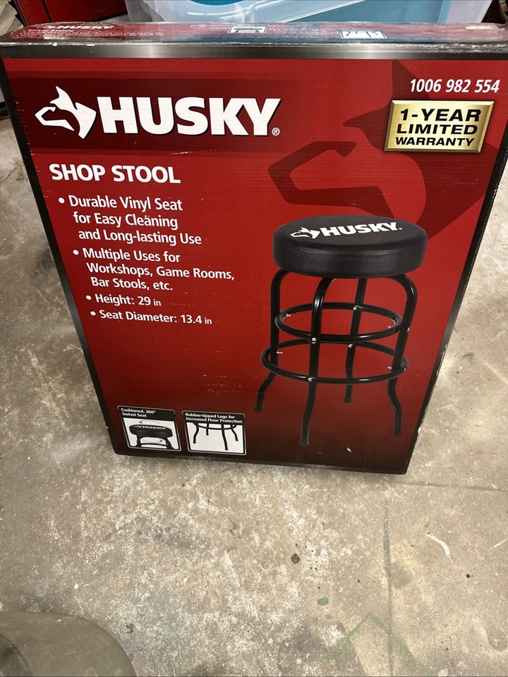 Husky 29 in. Shop Stool with 360° Swivel Seat | eBay