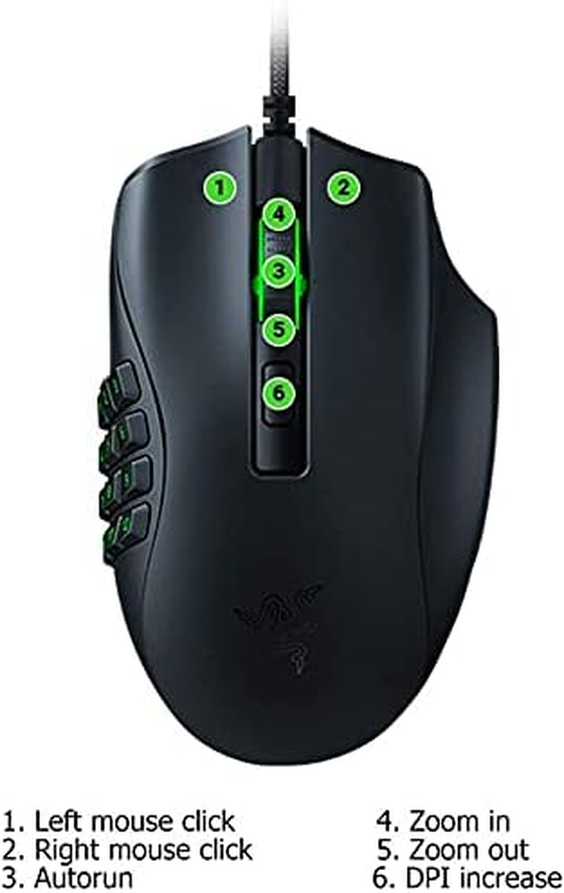 Razer Naga Wired RZ01-03590100-R3M1 Naga X Wired MMO Gaming Mouse | eBay