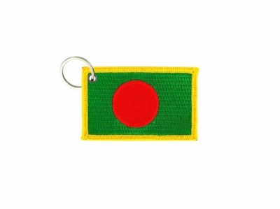 Keychain keyring embroidered embroidery patch double sided flag ...