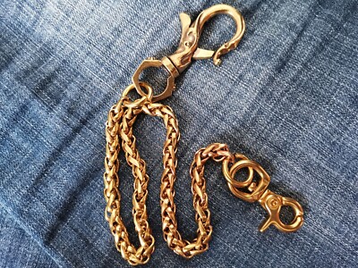 Brass Key Chain Hook Wallet Chain with Fish Hook Bag Purse Chain Belt ...