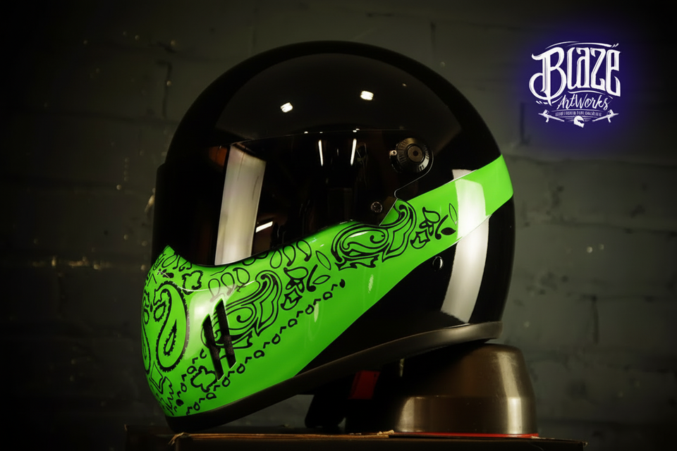Custom Airbrushed/painted Bandana helmet design Bandit Simpson style ...