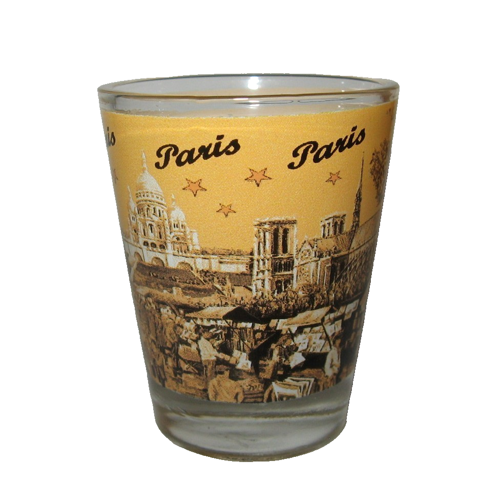 Paris France Souvenir Shot Glass Landmarks Skyline Eiffel Tower Arc de ...