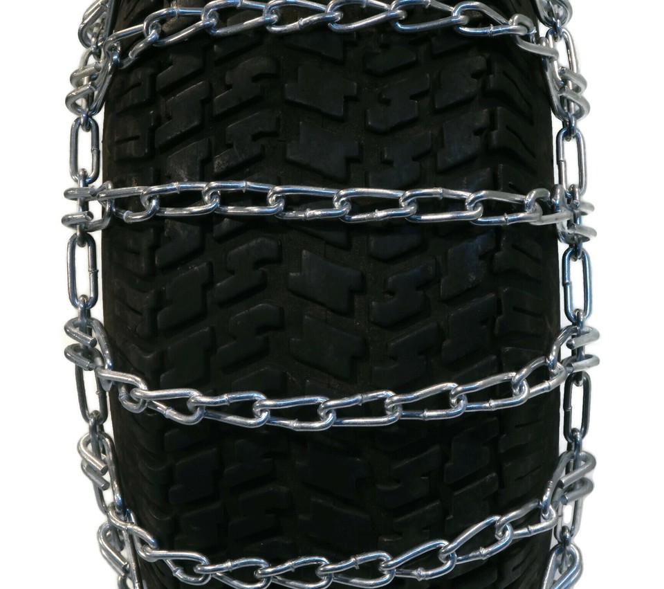 Open Box - Pair of 2 Link Tire Chains 18x8.5x8 for Lawn Mower, Snow ...