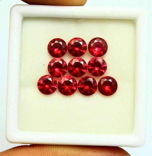 15.15 Ct Natural Red Ruby Round Cut 6mm 20 Pcs Lot Loose Gemstone ...