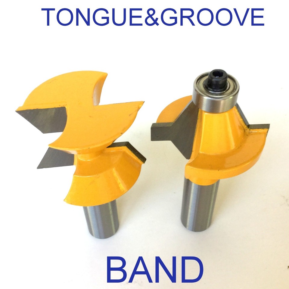 2 pc 1/2"SH Edge Banding Joint Tongue & Groove Router bit Set S | eBay