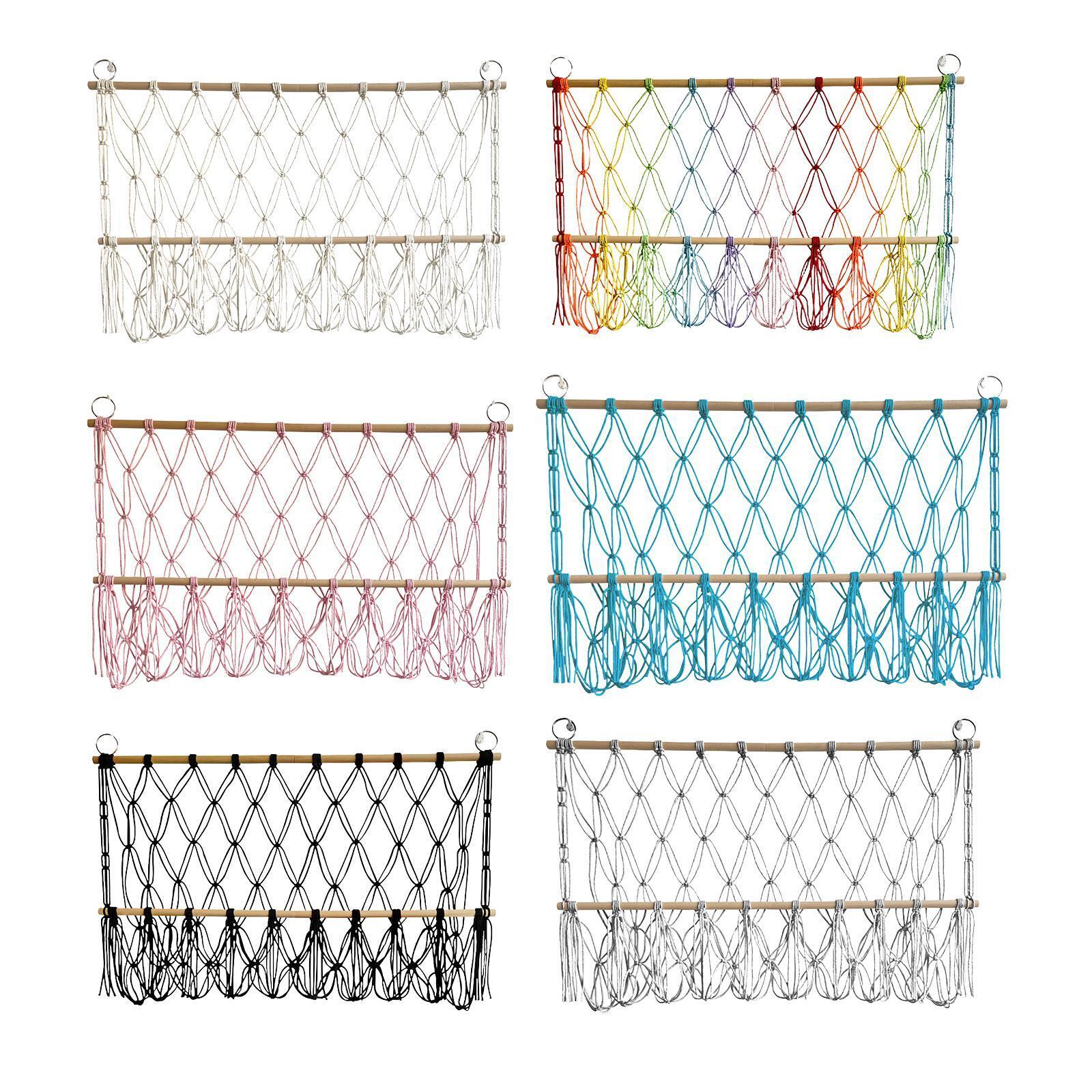 Wall Hanging Storage Net Hand Woven Cotton Rope Plush Toy Net Toy ...