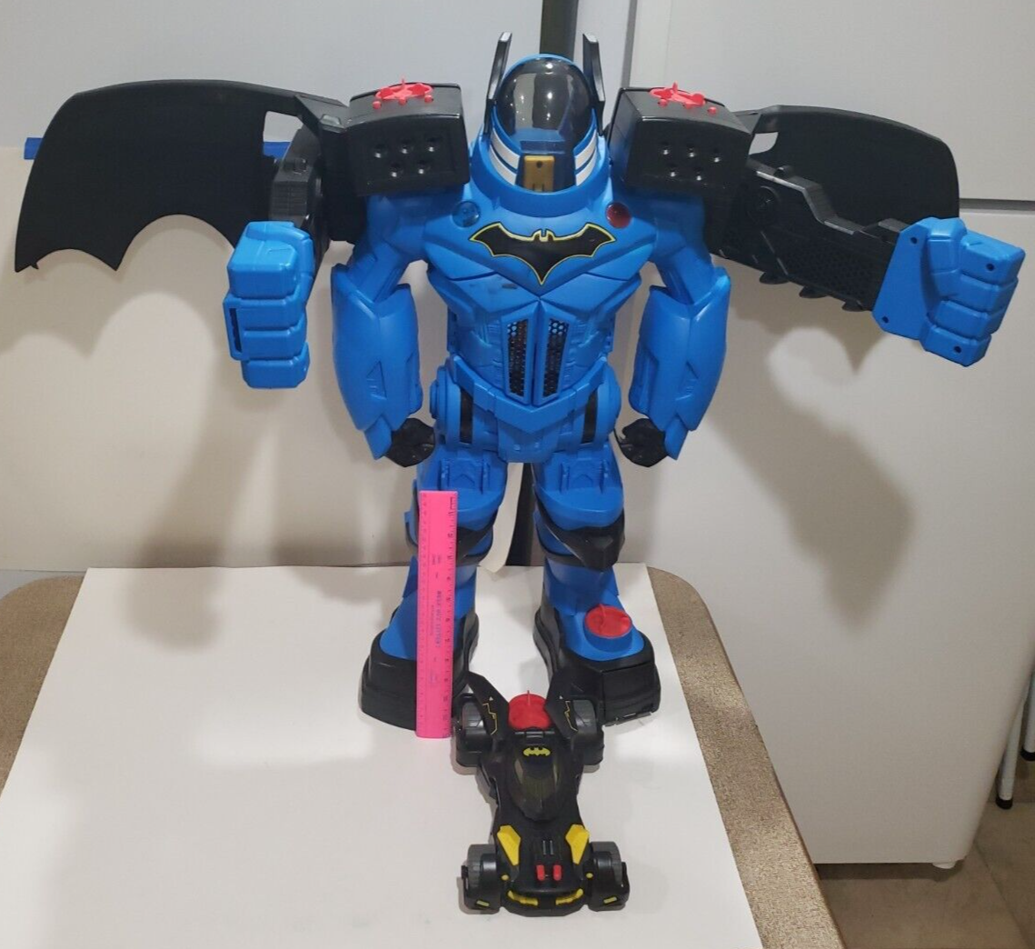 Batman Batbot Super Xtreme Robot 2017 + Batmobile 2015 Mattel Imaginext ...