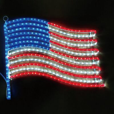 LED American Flag Window Silhouette Lights Decorations Large Red,White ...