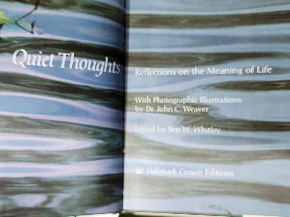 Quiet Thoughts - Reflections on the meaning of life book Hallmark In ...