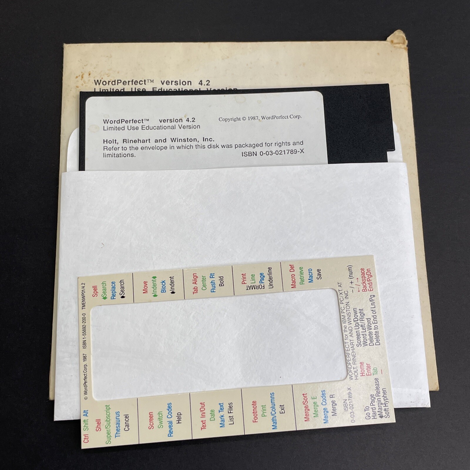 Vintage 1987 Word Perfect WordPerfect v4.2 5.25" Disc 5-1/4" Disk IBM ...