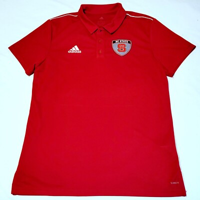 TEAM ISSUED Adidas NC State Wolfpack red Climalite polo shirt Adult ...
