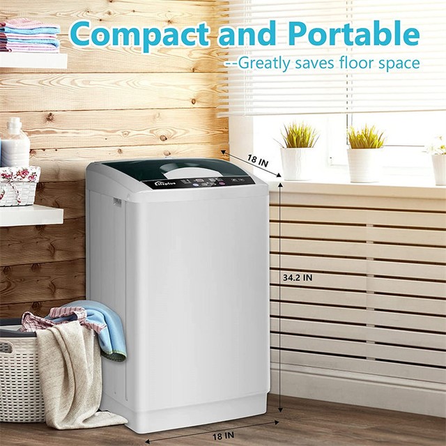 LifePlus T663 Full Automatic Portable Washing Machine 1.8 Cu.ft, 12 lbs ...