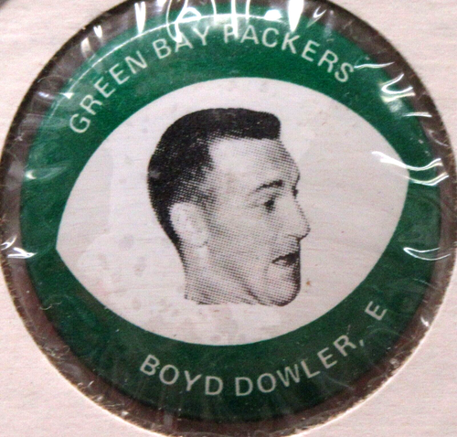 1969 BOYD DOWLER Drenks Potato Chip Green Bay Packers football Pinback ...