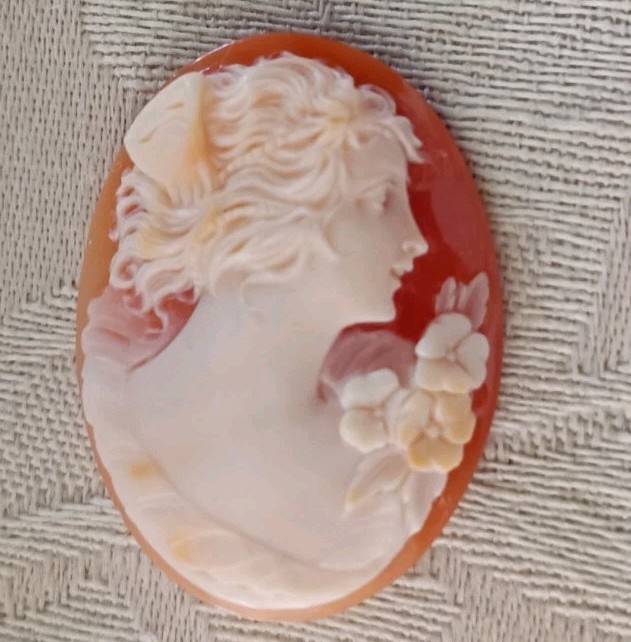 Antique Carved Shell Cameo PSYCHE GODDESS of the Soul Butterfly Symbol ...