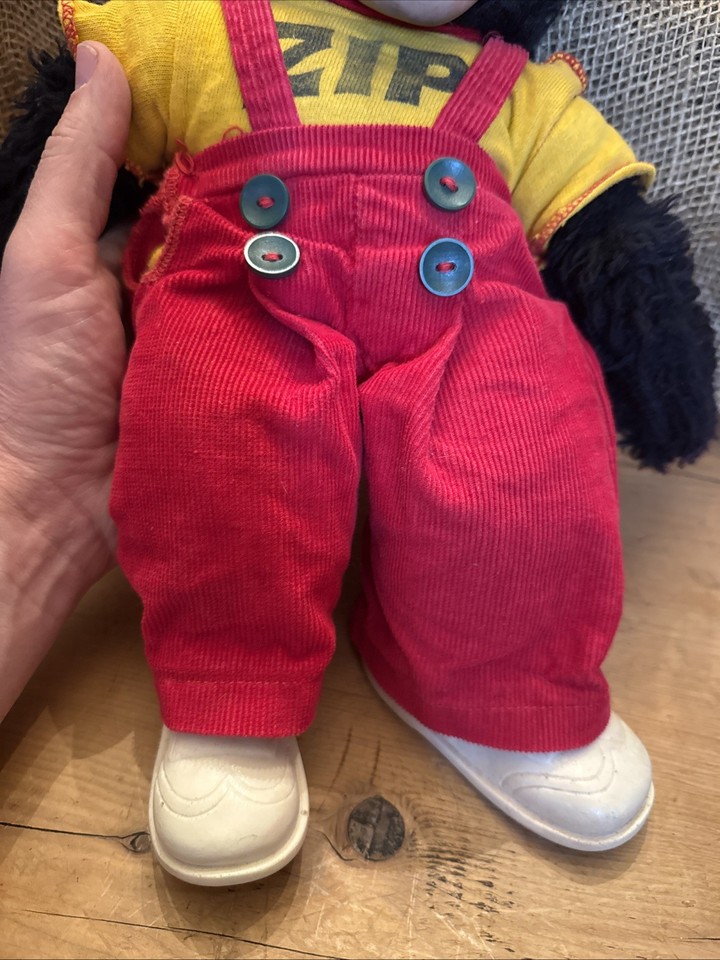 VINTAGE RUBBER FACE PLUSH RUSHTON MONKEY ZIP CHIMP ZIPPY DRESSED DOLL ...