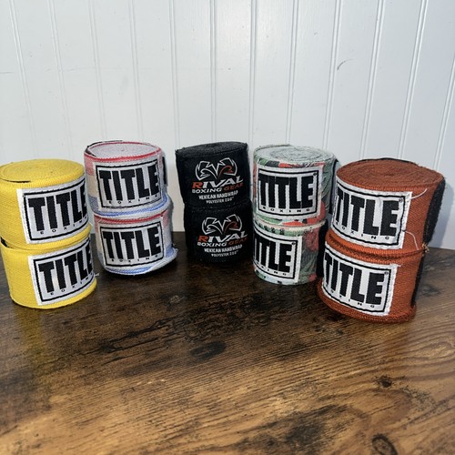 Lot of 10 Boxing Hand Wraps Title Boxing Rival MMA Kickboxing Training ...