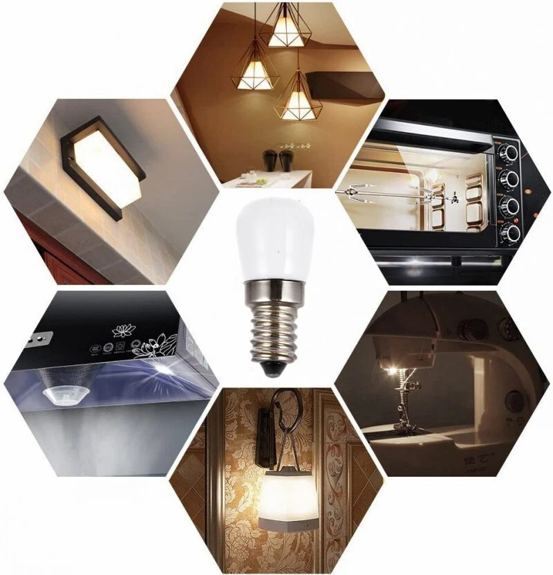 LED Refrigerator Light Bulb E14 2W Fridge Mini Screw Bulb Lamp Kitchen ...