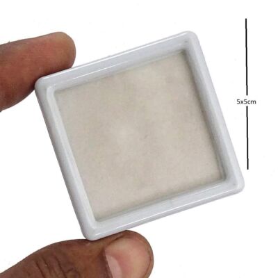 5x5cm Gem Display Box Storage White Glass Gemstone Jewelry Box Free ...