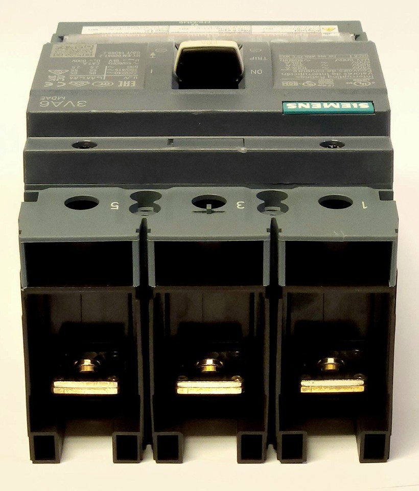 SIEMENS 3VA6110 5HN31 0AA0 3 Pole 100 AMP 3VA6 MDAE NAVAL Breaker ...
