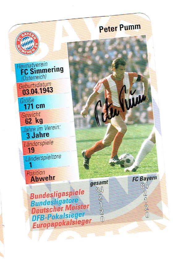 Peter Pumm Original Spielkarte Weltbild Bayern München mit original ...