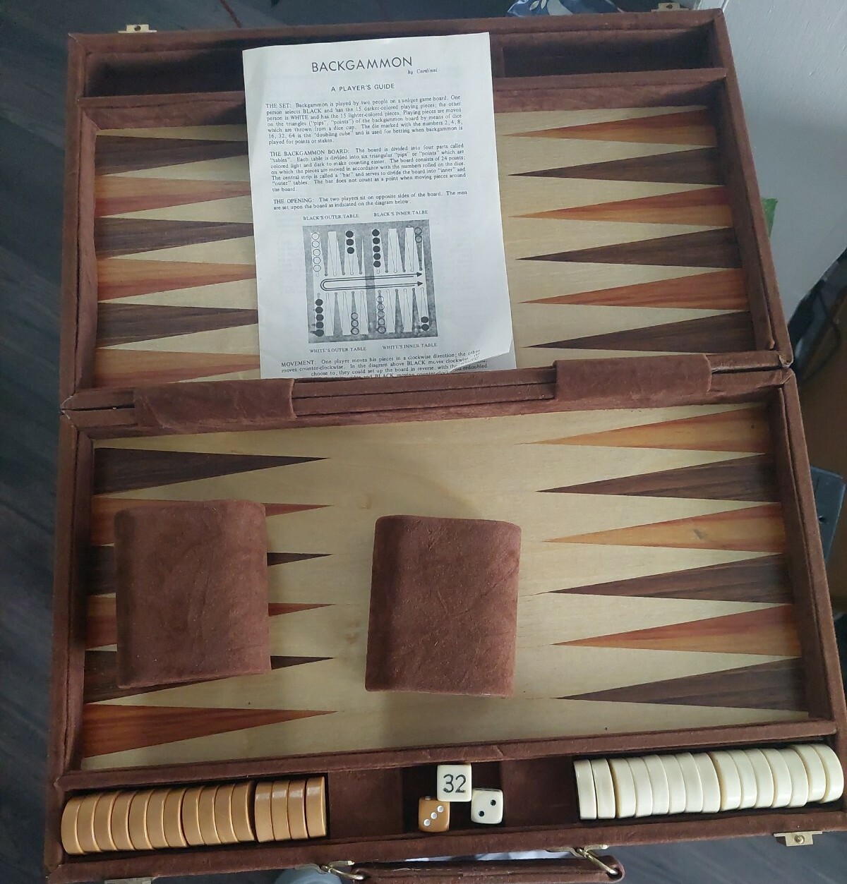 Vintage Cardinal Backgammon Game Faux Suede Brown Briefcase . | eBay
