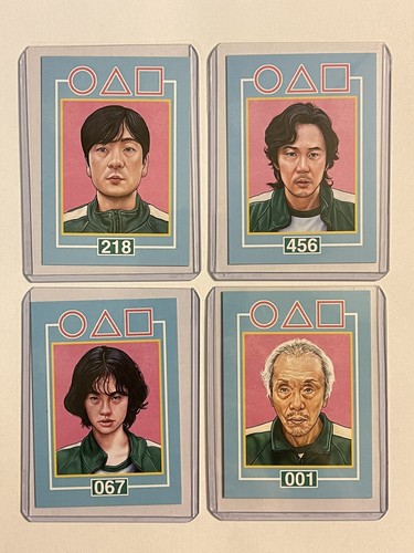 Squid Game Netflix Show Set Of 4 Art Trading Cards Print Mondo Cuyler ...