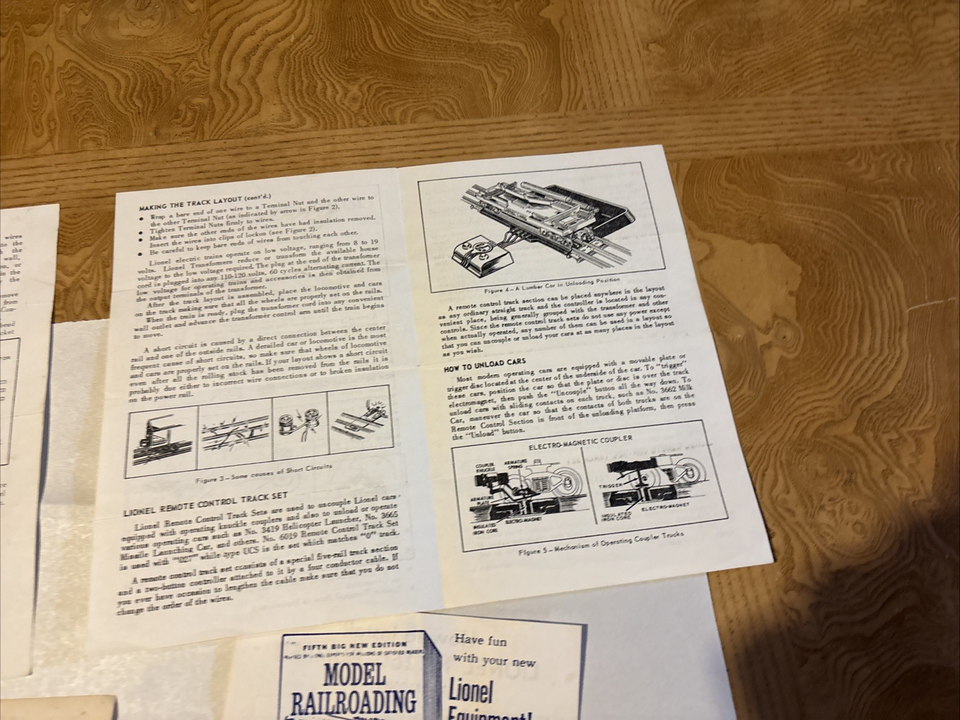 Lionel 1950’s & 1960's Original Instruction Sheets Eight Sheets All $9. ...