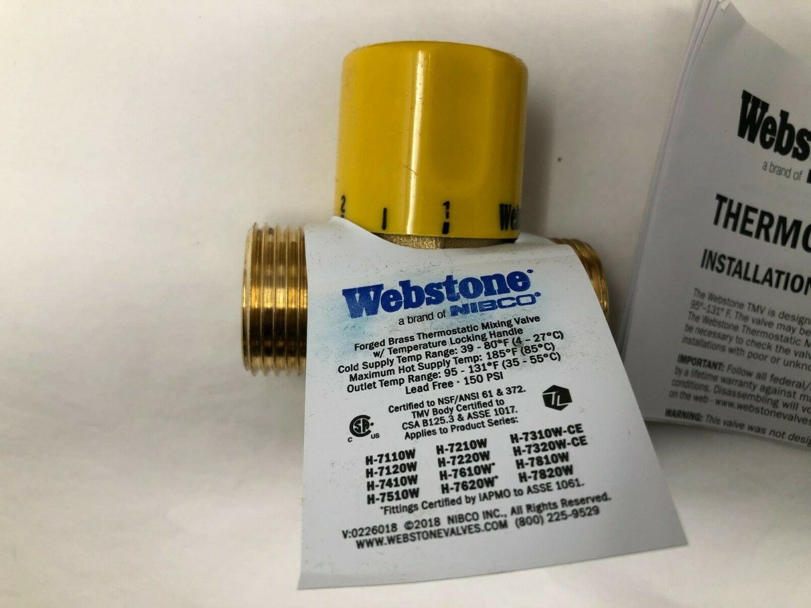 Webstone H-76202W 1/2" Pro Connect Push-Fit Mixing Valve w/Check Valve ...