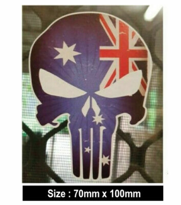 PUNISHER SKULL AUSTRALIAN FLAG sticker decal car , laptop, bike ...