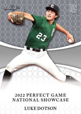 Luke Dotson - 2022 Feuille Parfait Jeu " 1ère Ever Imprimé " Carte ...