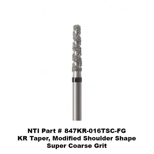 NTI Kerr 847KR-016TSC-FG Super Coarse Grit KR Taper Modified Shoulder ...