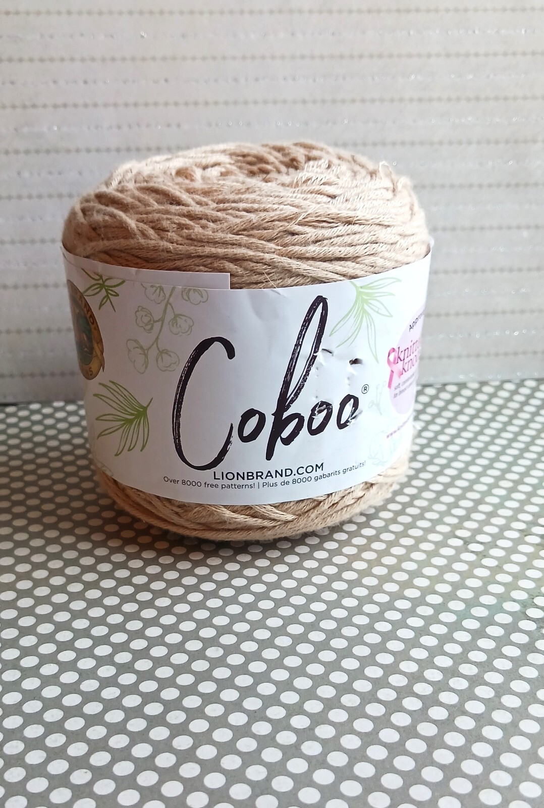 Lion Brand Yarn Coboo Cotton-Bamboo Rayon 1 Skein 232 Yards NEW Beige ...