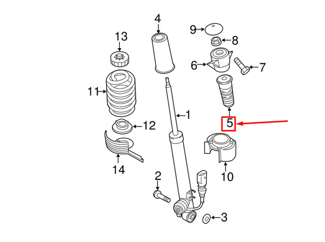 Genuine Audi OEM 09-17 Q5 Rear Suspension-bumper Stops 8R0512131E for ...