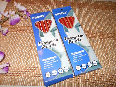 PABLUE FAT TRIANGULAR PENCILS ~ RED 4MM 2B ~ 12 PIECE | eBay
