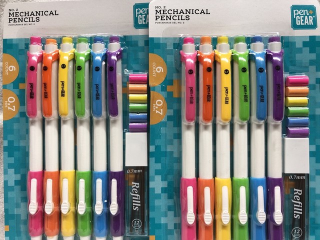 2 Sets of 6 Pen Gear Mechanical Pencils With Bonus Refills Rainbow ...